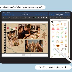 20 Pages Digital Photo Album Scrapbook Charcoal-grey | Digital Sticker ...