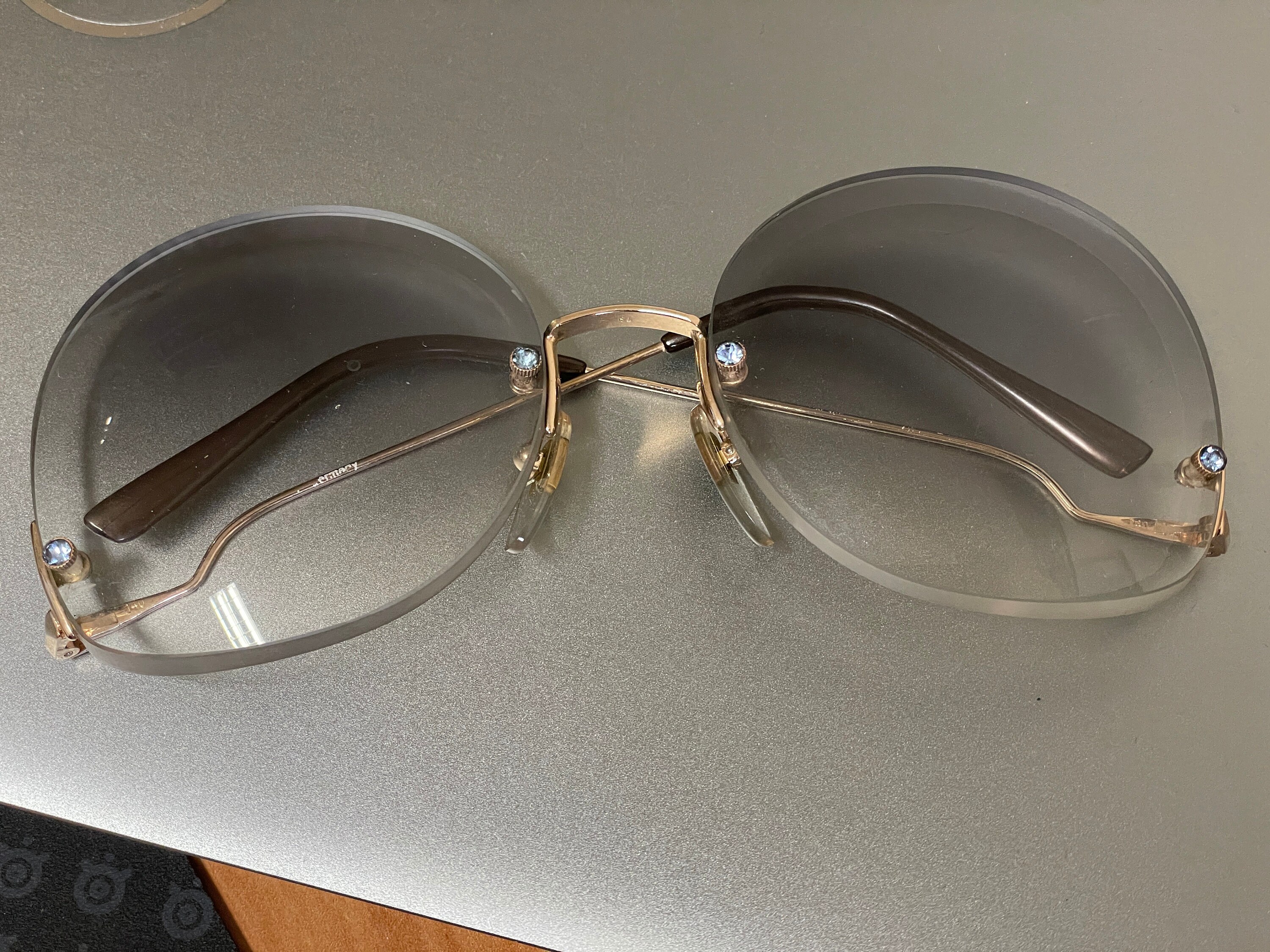 Flair Superb Rimless Glasses Blue Stone Fashion Designer - Etsy