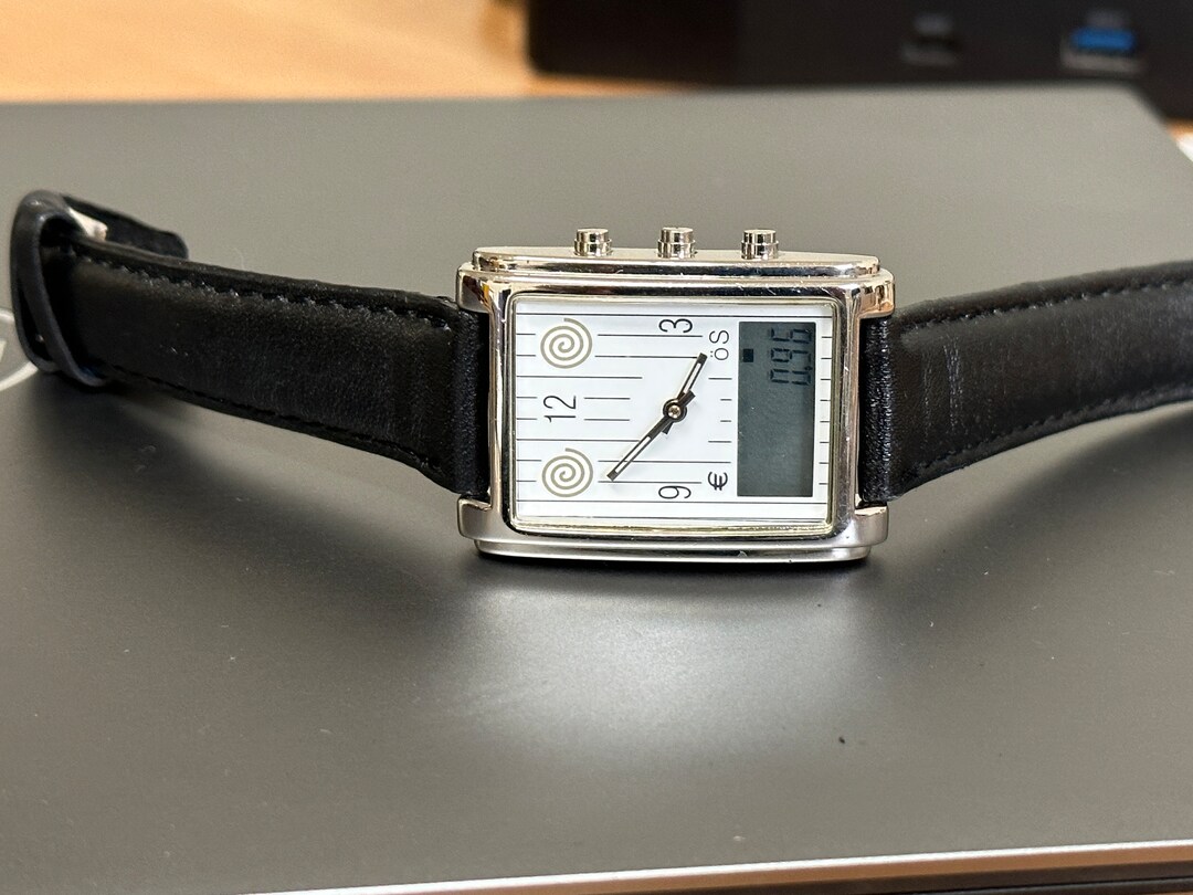 Ultra Rare Money Currency Conversion Euro Shilling Men Watch Calculator ...