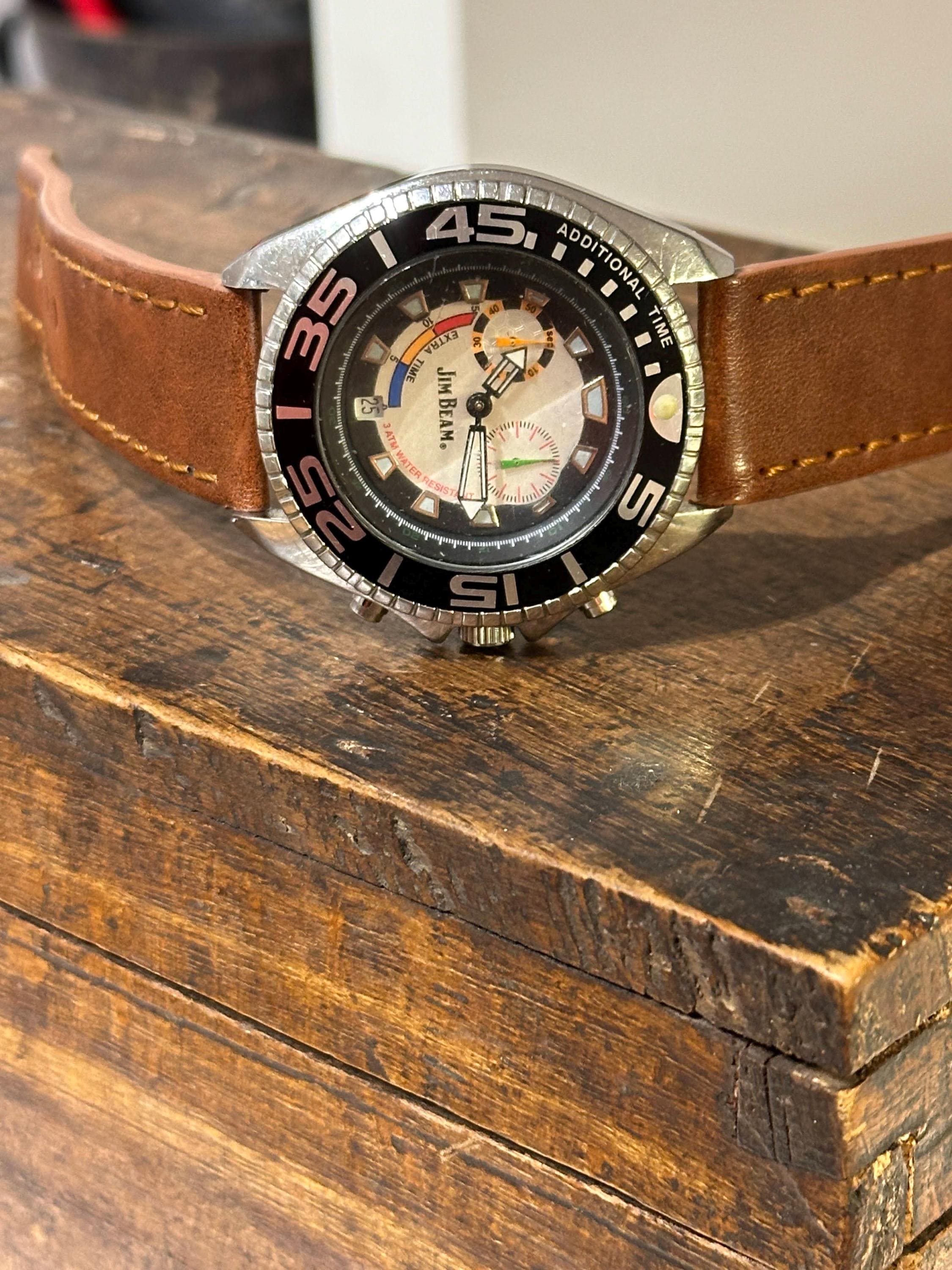 Vintage Rare Sport Diver Advertising JIM BEAM MEN'S Chronograph Quartz ...