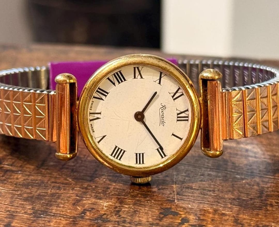 Rivado Mechanical Vintage Lady Woman Watch, Gold Tone Dress Watch 30mm ...