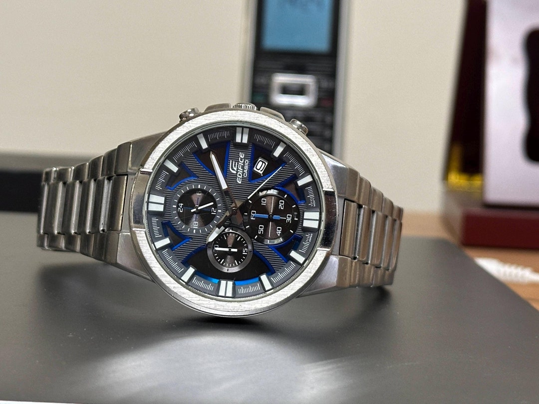 Casio Edifice EFR 554 DY Chronograph 44mm Superb Dial Quartz Men Watch ...