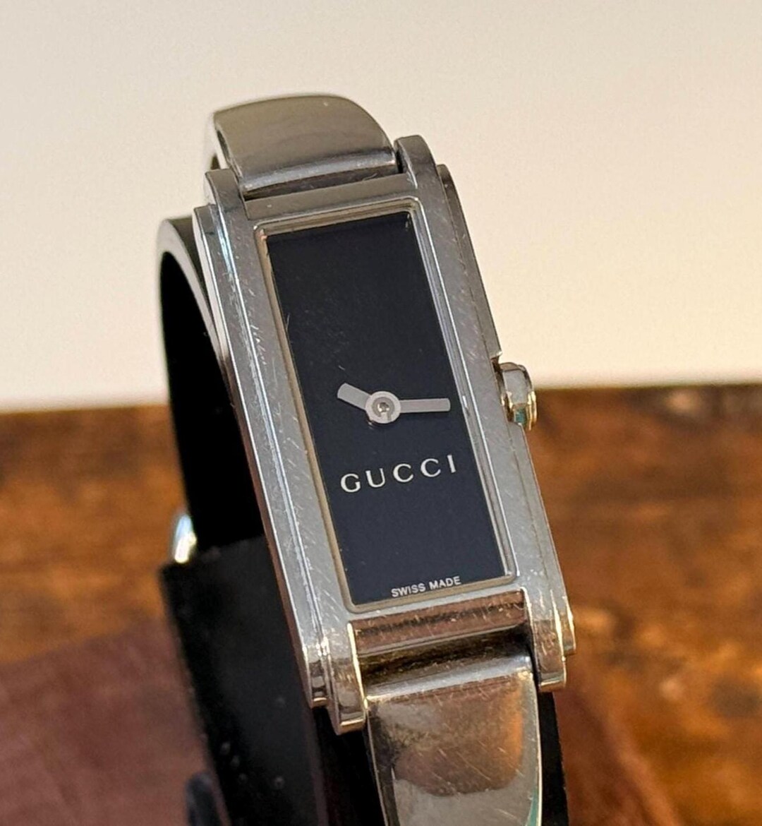 Gucci 109G G Line Ladies Quartz Steel Watch | Swiss Made Black Dial ...