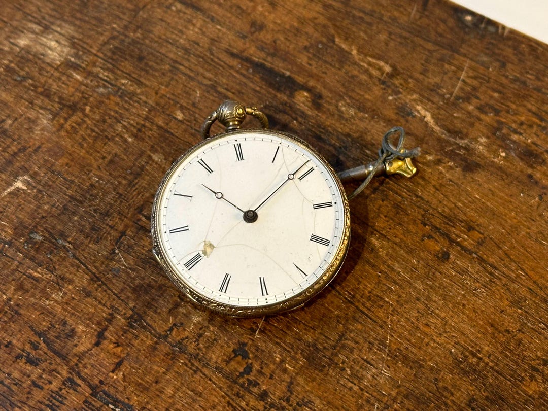 Antique Lever Pocket Watch Superbe Dial and Sterling Silver Key Winding ...