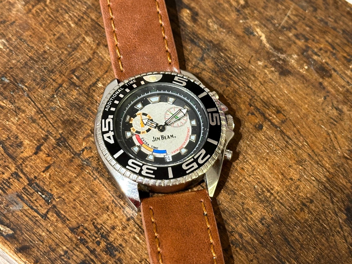 Vintage Rare Sport Diver Advertising JIM BEAM MEN'S Chronograph Quartz ...
