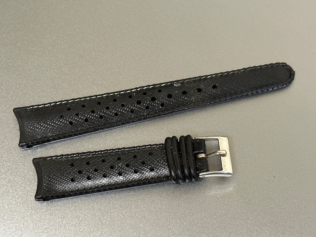 Vintage Diver Watch Strap Silicone Rubber Sub Equator 16mm Tropic Style ...