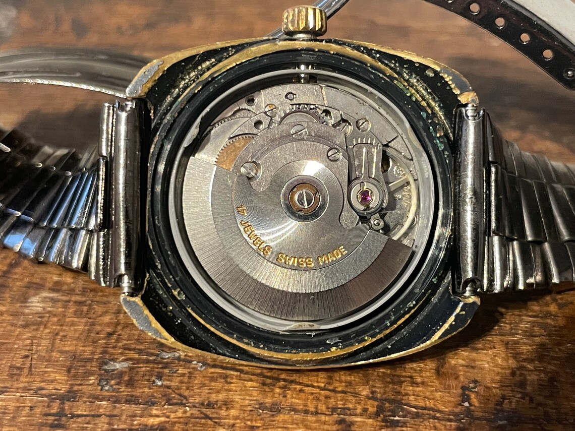 Technos Vintage Automatic Diver Watch Day Date Gold Dial Eta 2789 - Etsy