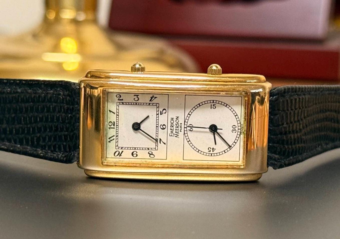 Vintage Emerich Meerson Dual Time Square Quartz Ladies Watch Men Unisex ...