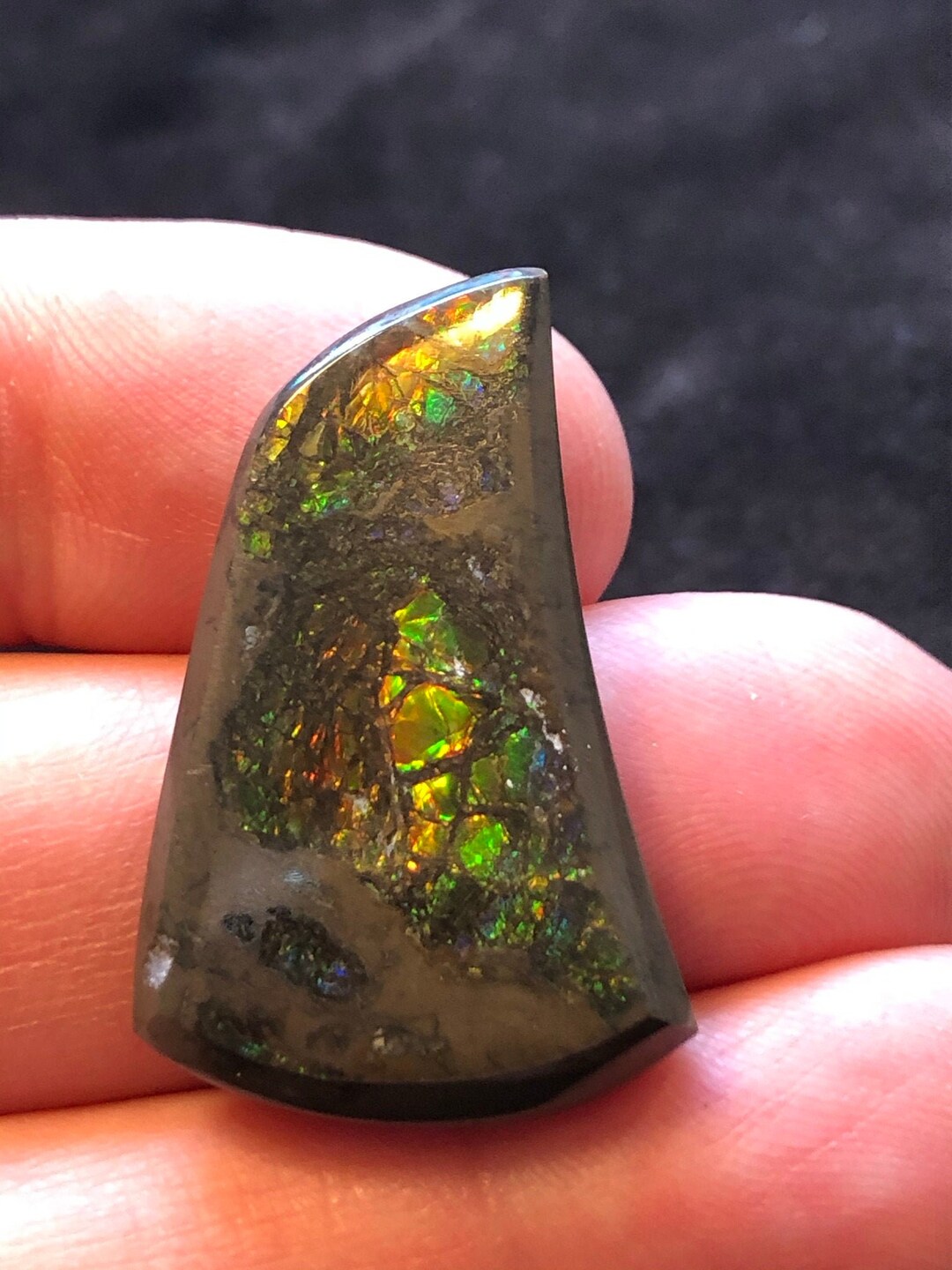 Freeform Stabilized Natural Ammolite Cabochon - Fossil Stone Jewellery ...