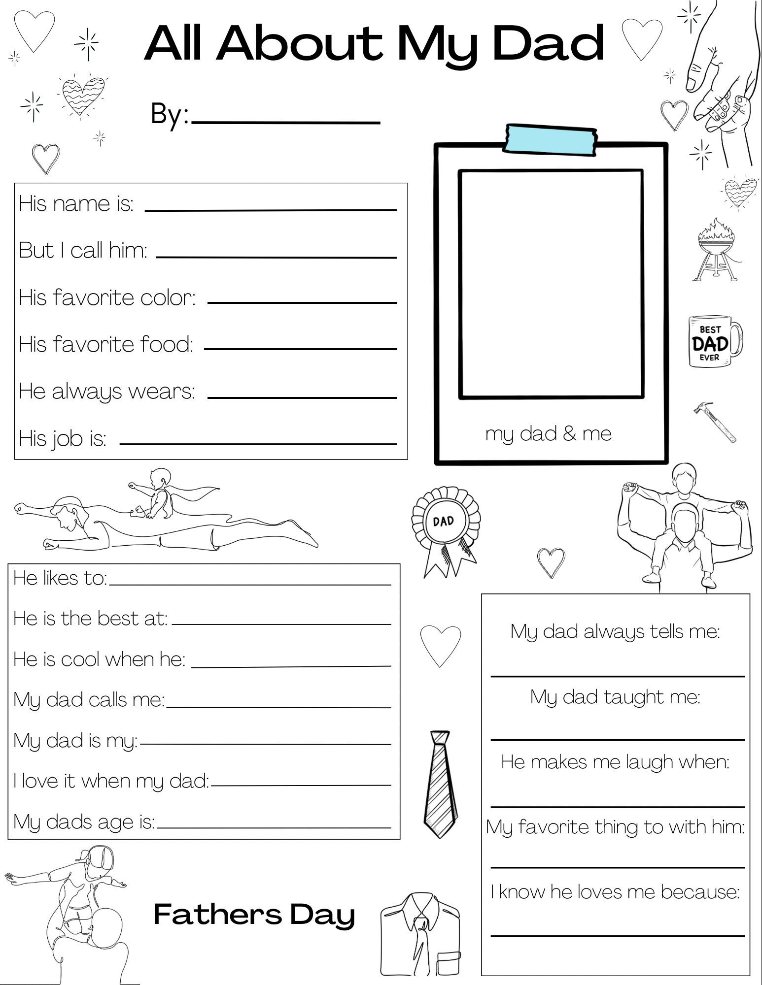 Printable All About Mom and Dad Worksheets, Activity Worksheet, Mothers ...