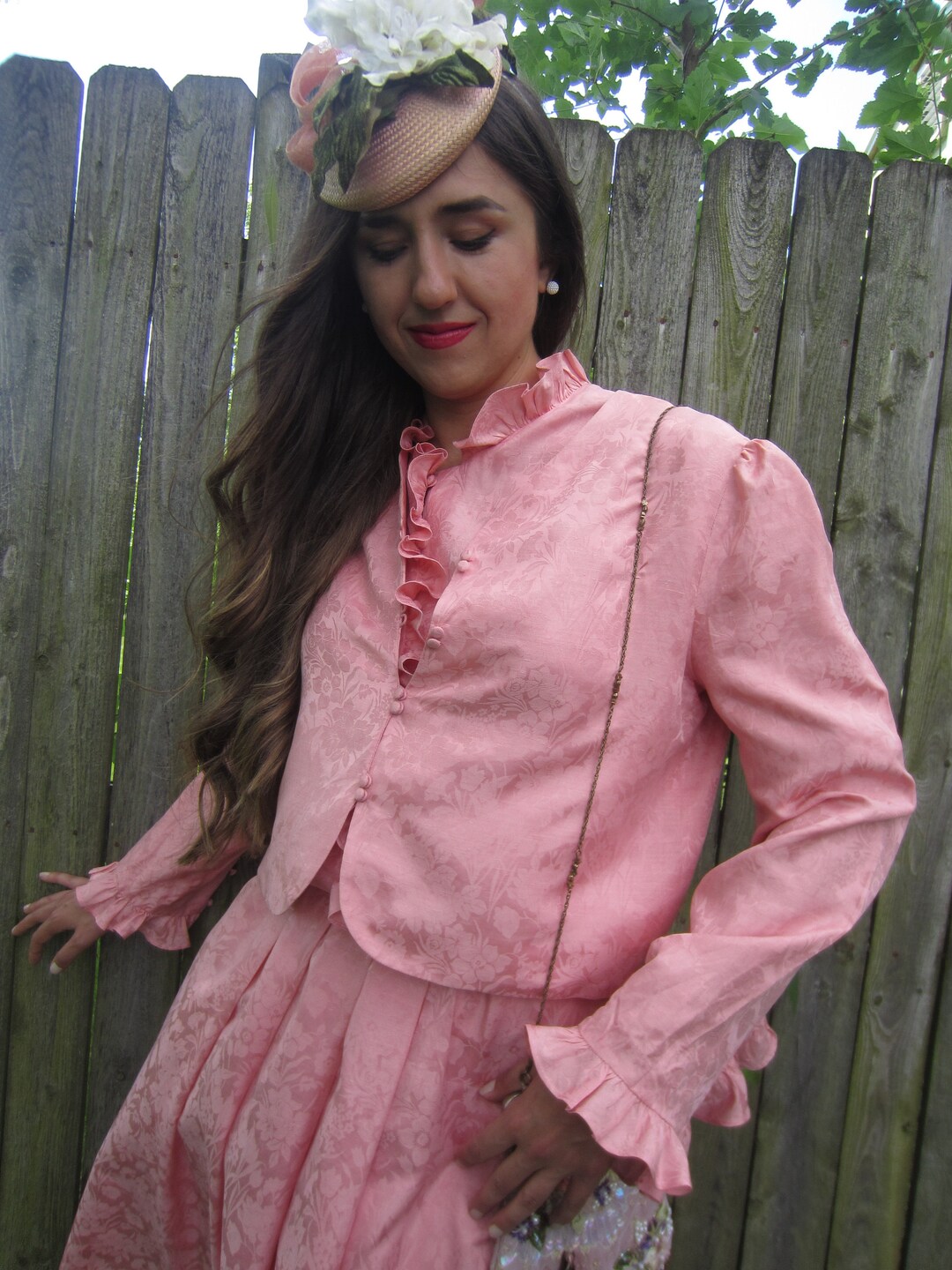 Pink Silk Dress,three Piece Rose Silk Brocade , Sidha ,couture Dress ...