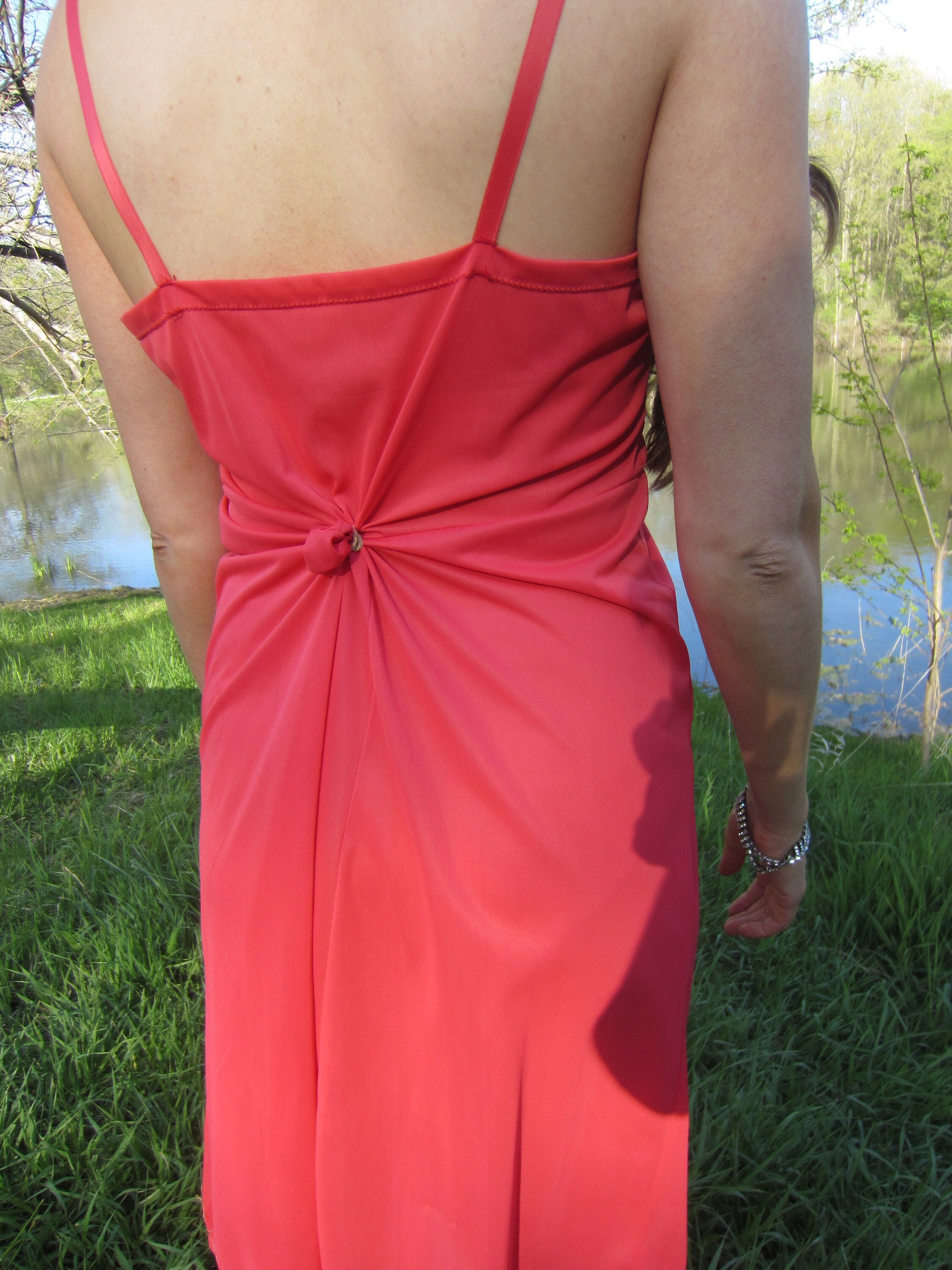 1950's Pink Slip, Beautiful Coral Color Nylon Slip/size 38 Bust ...