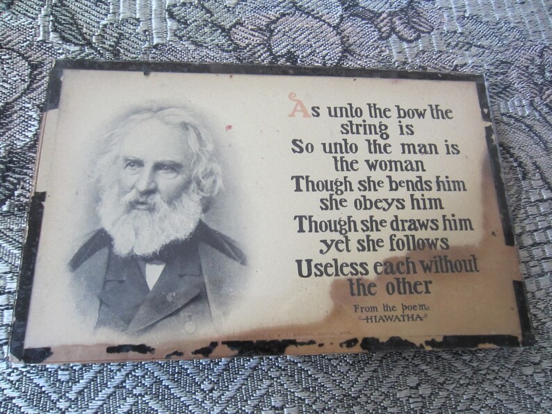 Henry Wordsworth Longfellow Antique Wall Plaque From 1906/ - Etsy