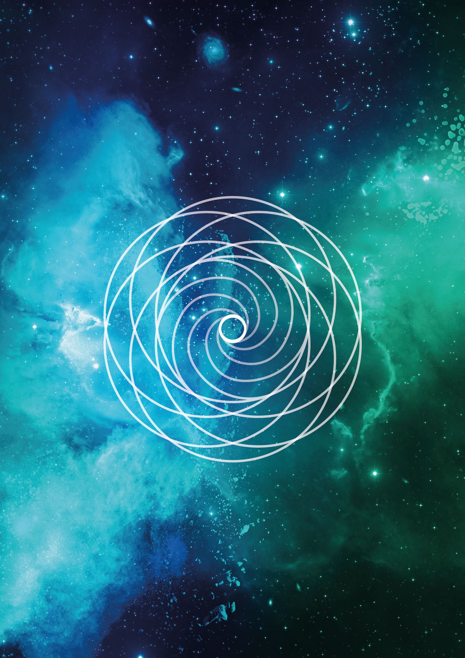 Golden Spiral Poster Sacred Geometry Blue Watercolor Galaxy - Etsy