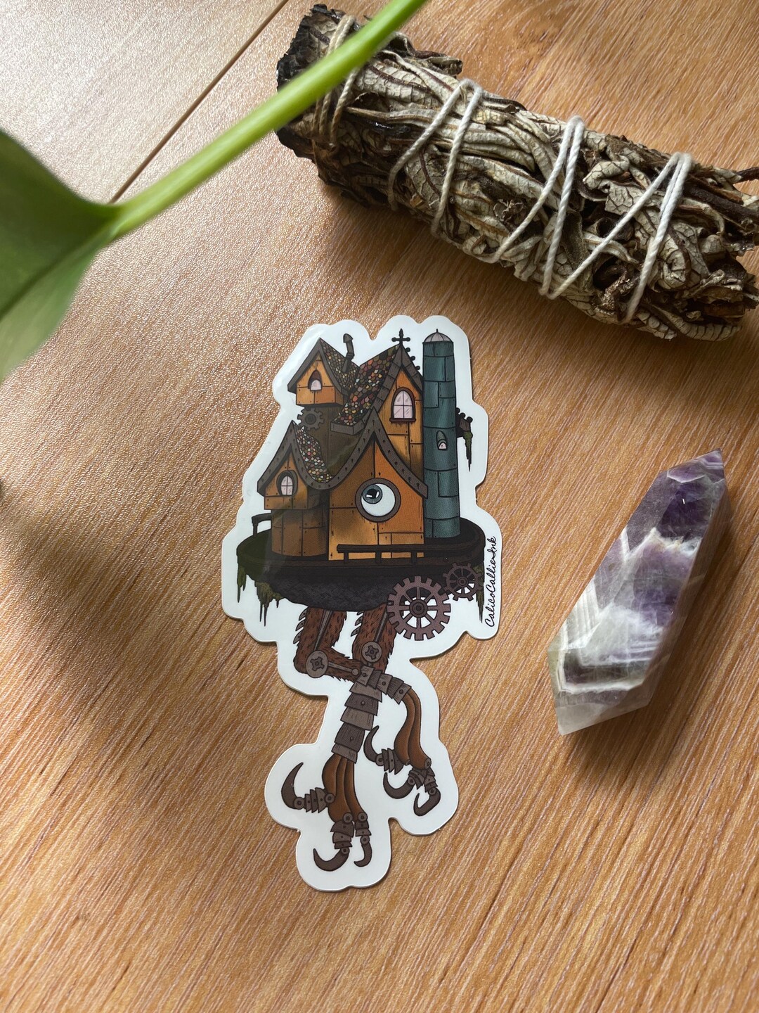 Sticker: Steampunk Baba Yaga House - Etsy