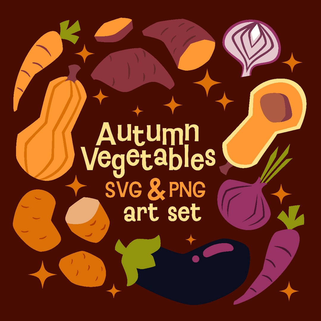 Fall Veggies Clip Art Set - Instant Download - Cute Vegetable Graphics ...