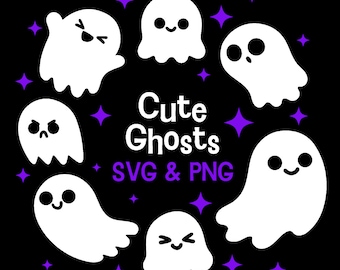 Cute Spooky Ghosts Illustration Cute and Spooky PNG Digital Download ...