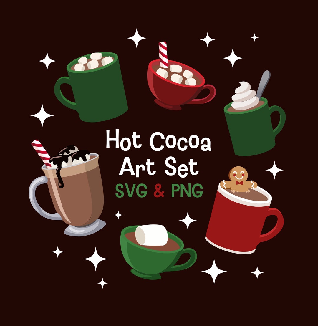 Hot Cocoa Hot Chocolate 12 Image Art Set - Clip Art Instant Download ...