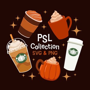 PSL Pumpkin Spice Latte Clipart Pack - Iced Coffee Hot Coffee Pumpkin ...