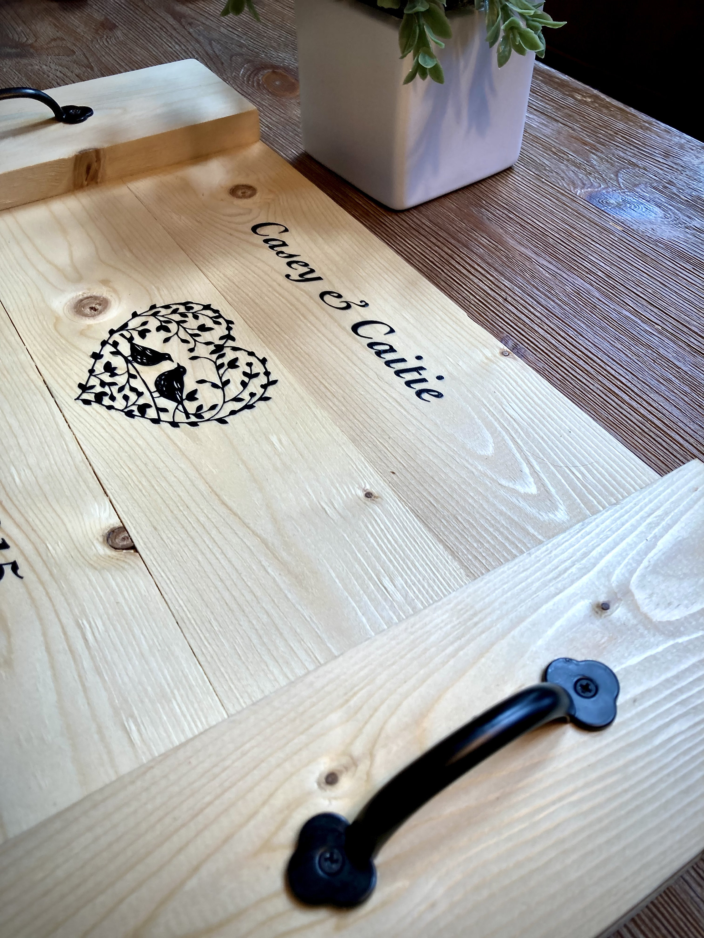 Personalized Serving Tray With Handles, Custom Tray Names, Wood Serving ...
