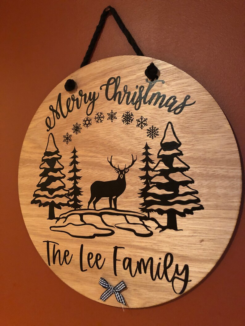 Merry Christmas Sign Personalized Family Christmas Deer | Etsy