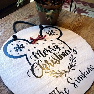 Merry Christmas Sign Personalized Family Christmas Disney | Etsy