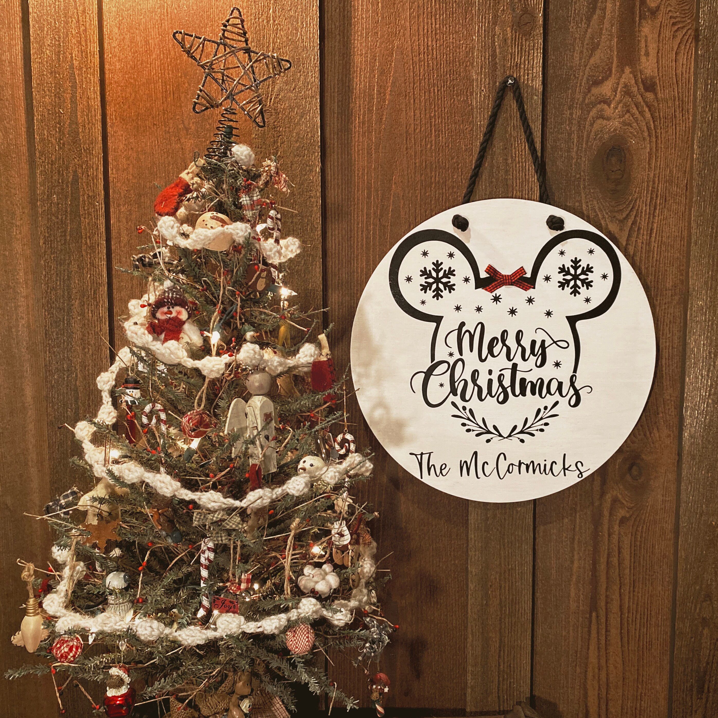 Merry Christmas Sign Personalized Family Christmas Disney | Etsy