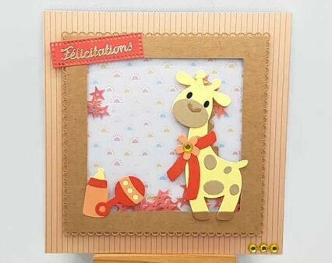 Girl Birth Congratulations Card, Handmade Birth Congratulations Card ...