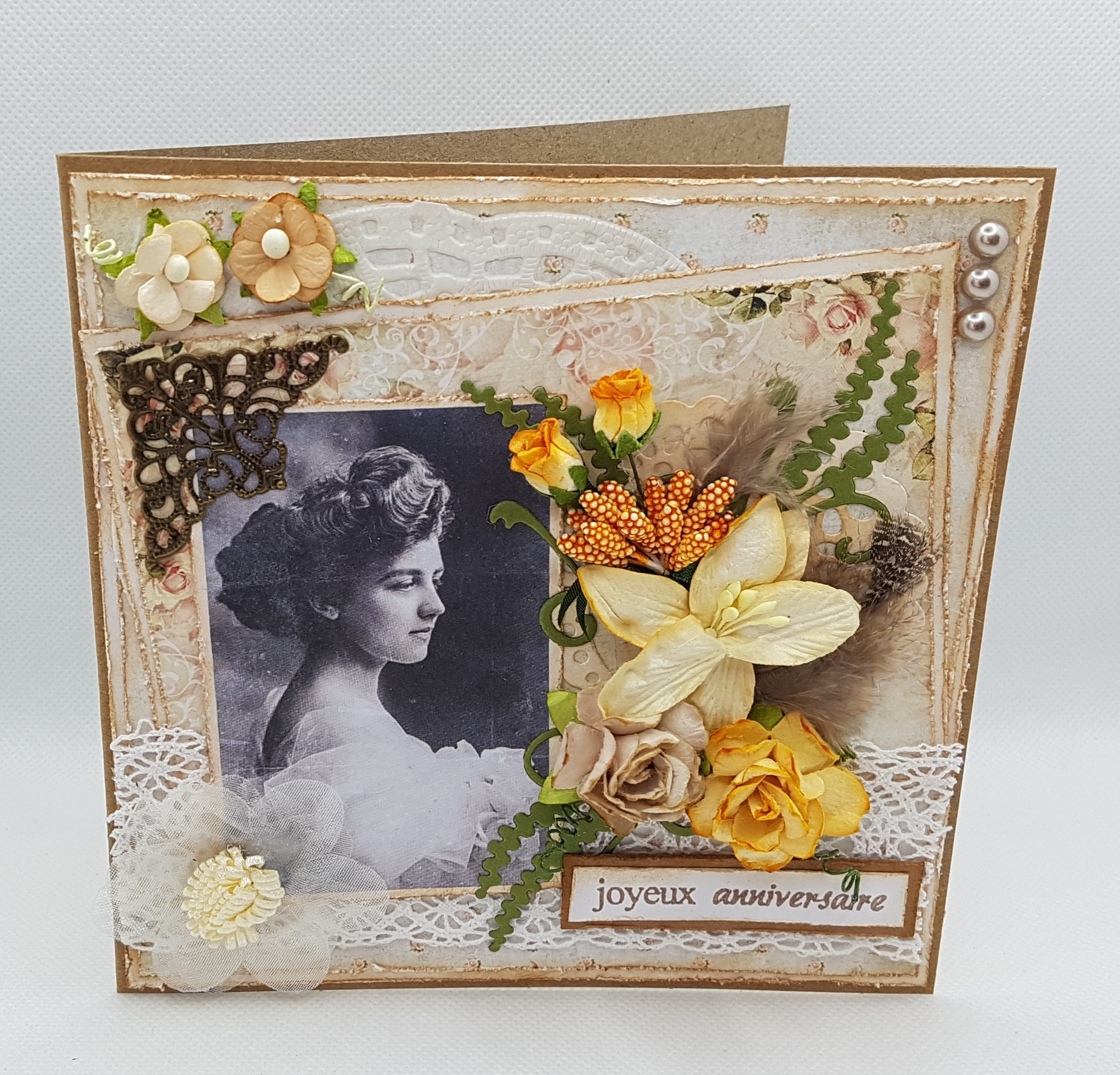 Vintage Woman Card, Woman Birthday Card, Vintage Birthday Card, Woman ...