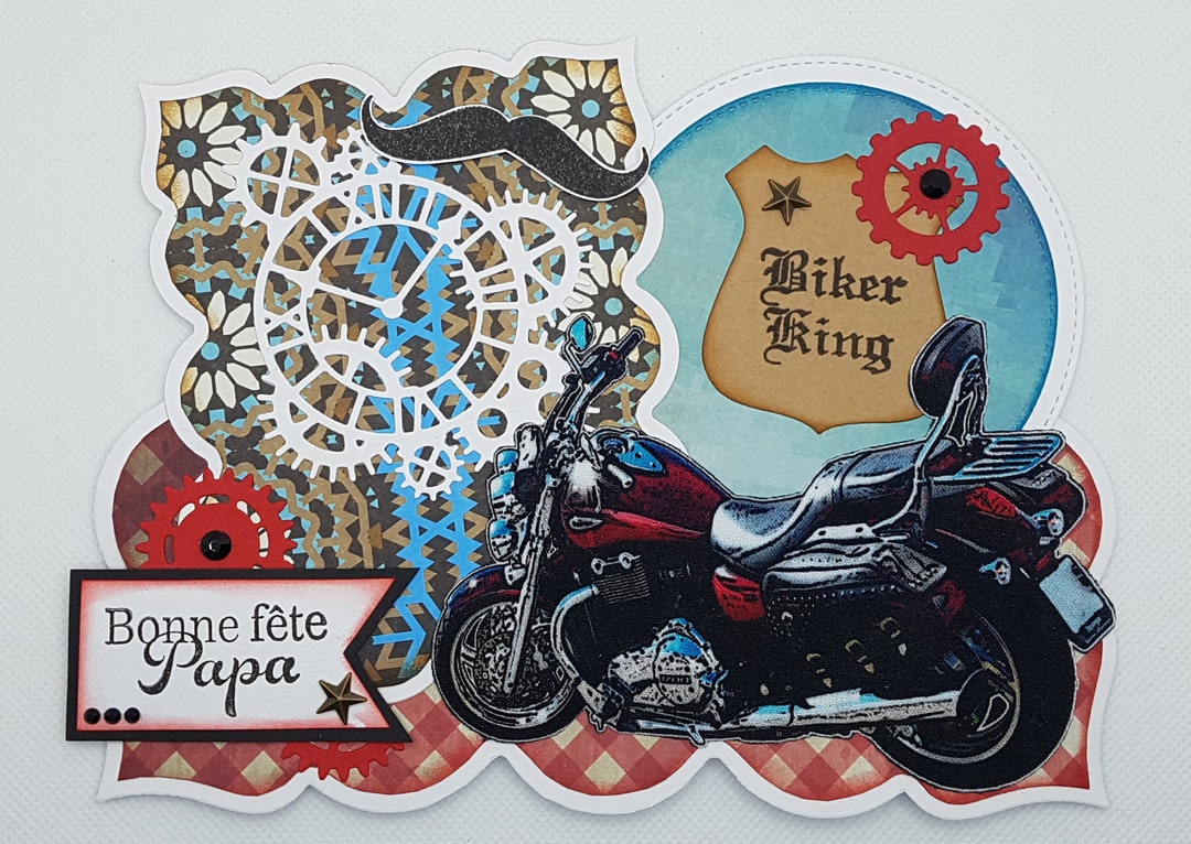Biker-themed Father's Day Card, Happy Dad's Day Card, Father's Day Gift ...