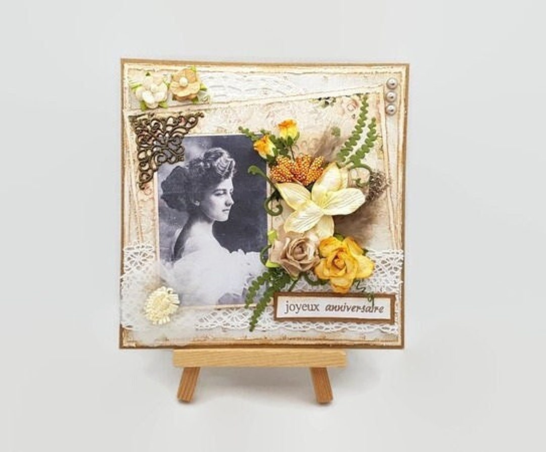 Vintage Woman Card, Woman Birthday Card, Vintage Birthday Card, Woman ...