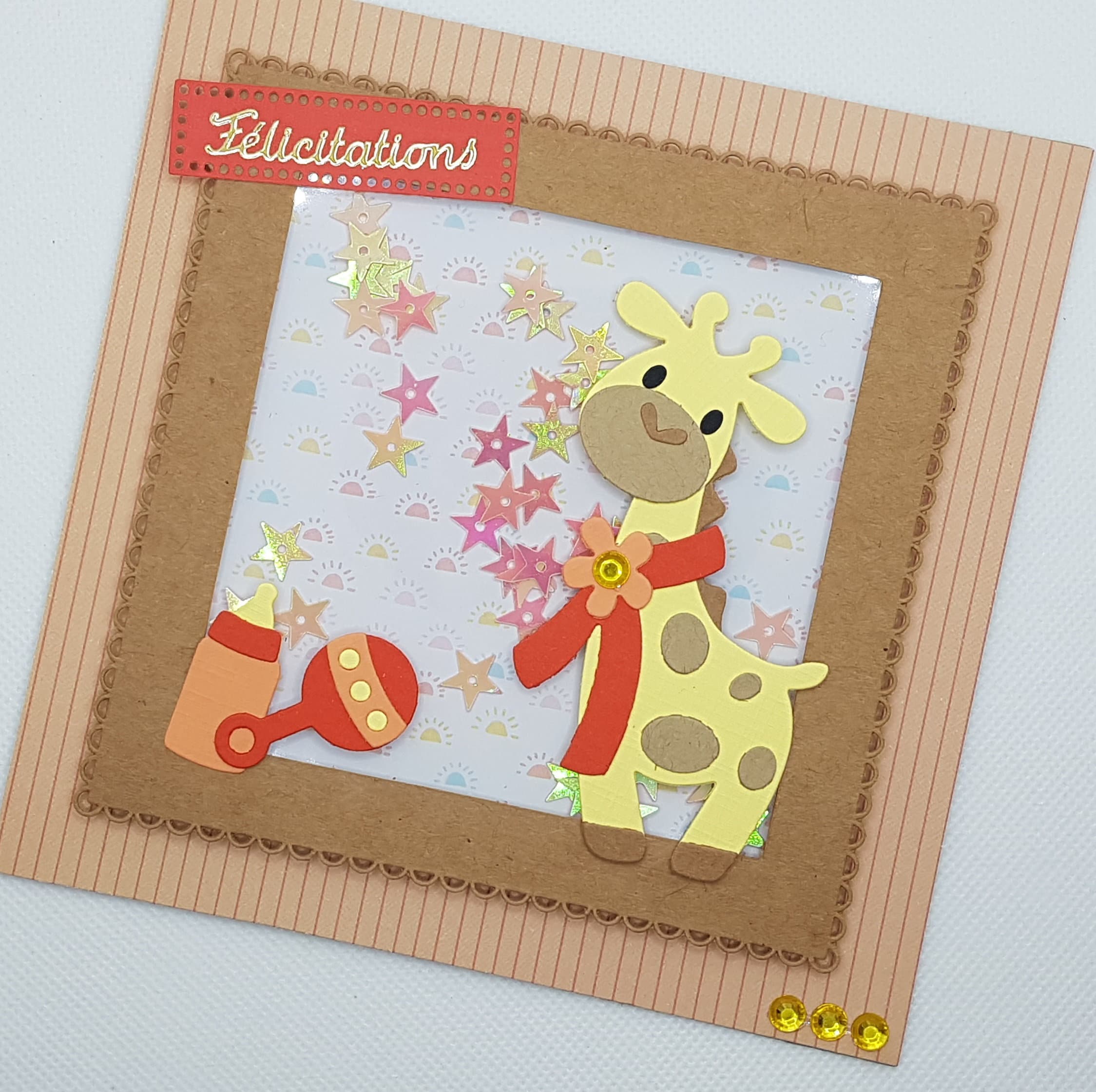 Girl Birth Congratulations Card, Handmade Birth Congratulations Card ...