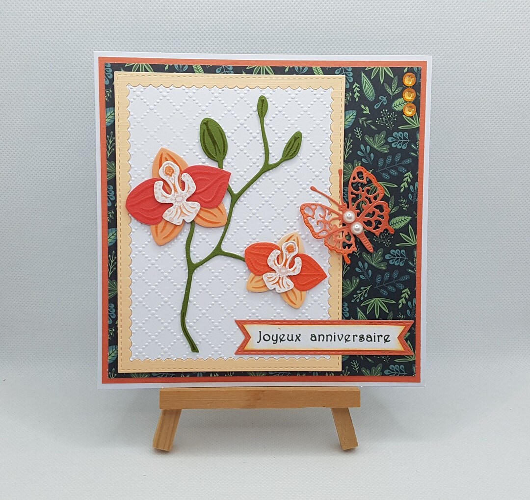 Orchid Birthday Card, Handmade Orchid Card, Orchid Card, Handmade Woman ...