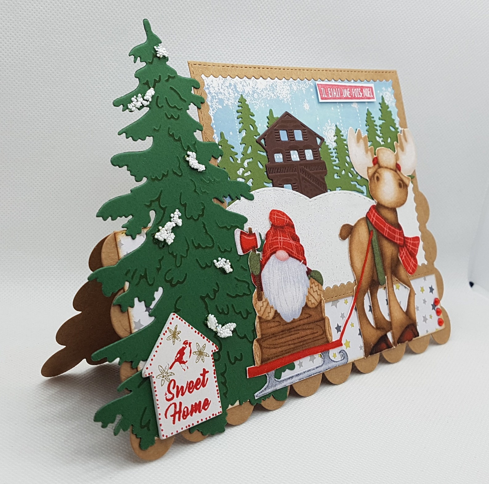 Christmas Card With Gnome, Christmas Gnome Card, Handmade Christmas ...