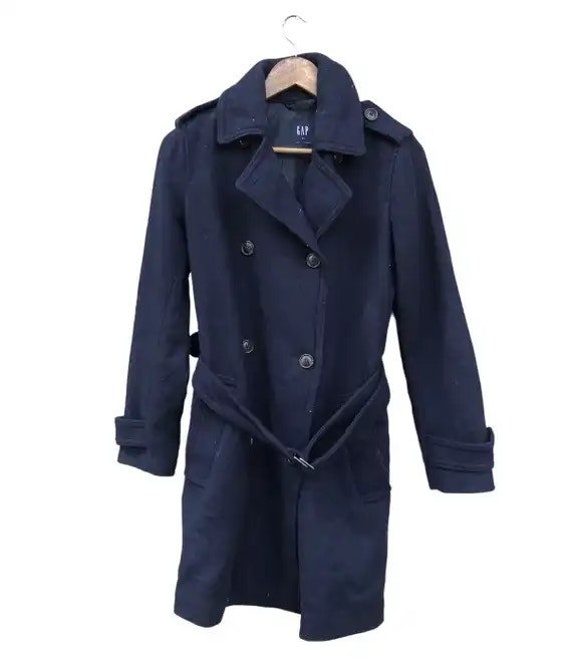 Vintage GAP Women Wool Trench Jacket - Gem