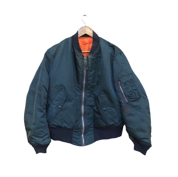 RARE Vintage 70s Alpha Industries Bomber Jacket Usaf … - Gem