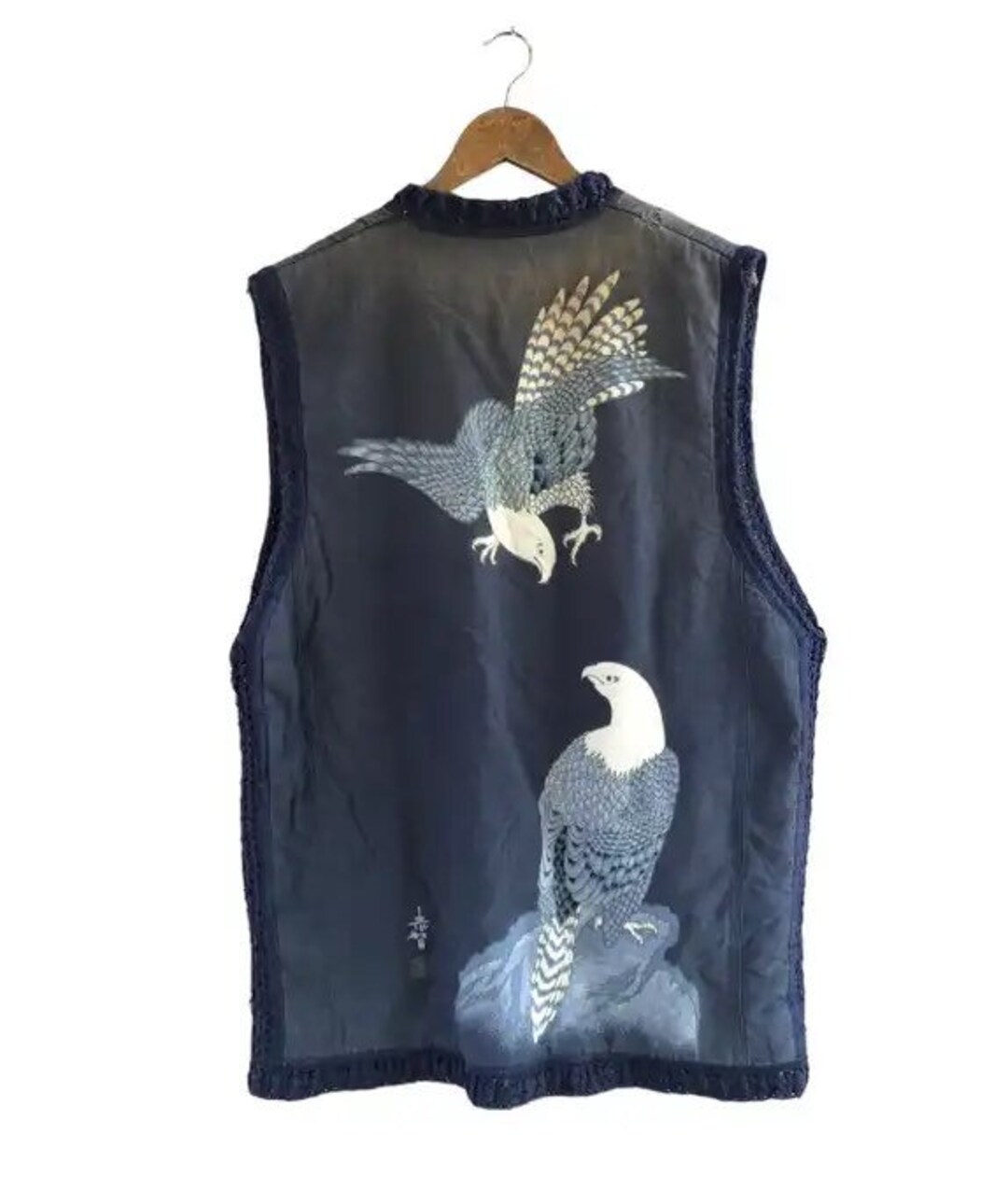 RARE Vintage 80s Sashiko Boro Kimono Samurai Dragon Indigo Sleeve ...