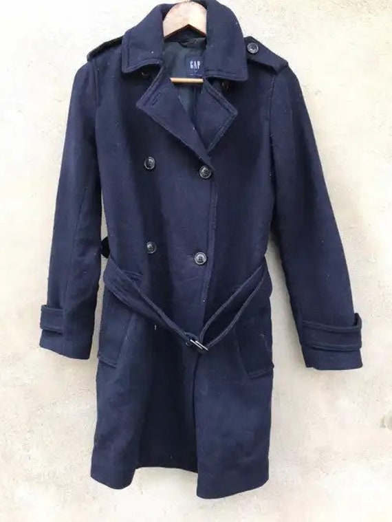 Vintage GAP Women Wool Trench Jacket - Gem