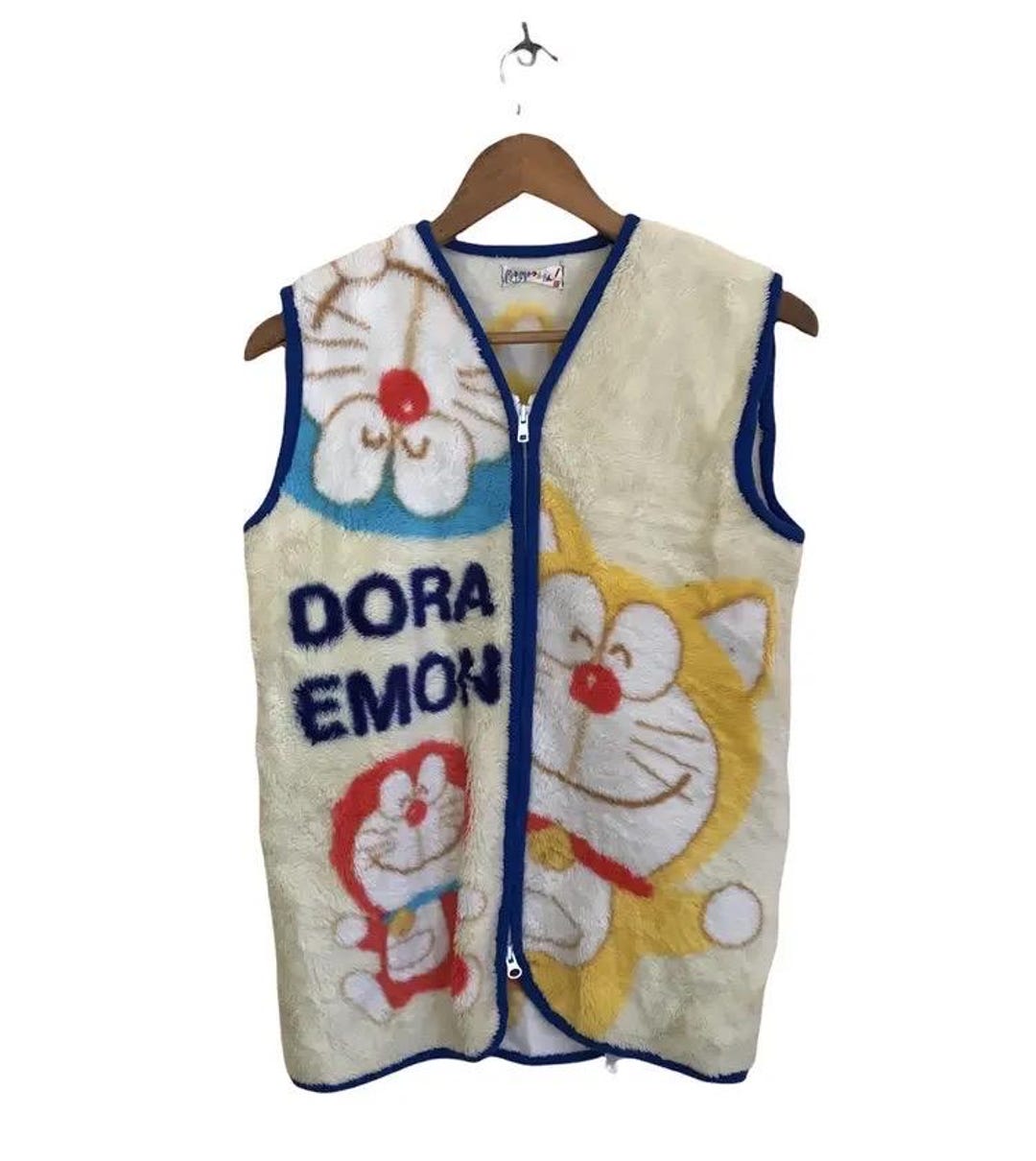 Vintage Doraemon Fur Fleece Jacket Sleeveless - Etsy