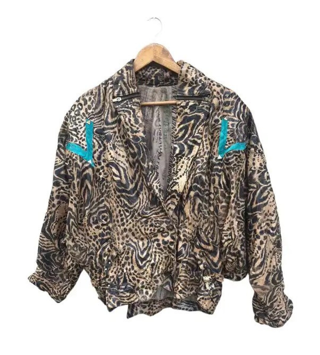 RARE Leopard Pvc Half Leather Jacket Seditionaries Punk Style / Large ...