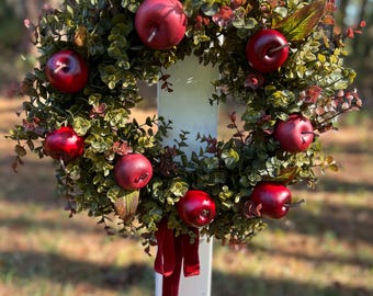 Fall Wreath, Autumn Wreath, Apple Wreath - Etsy