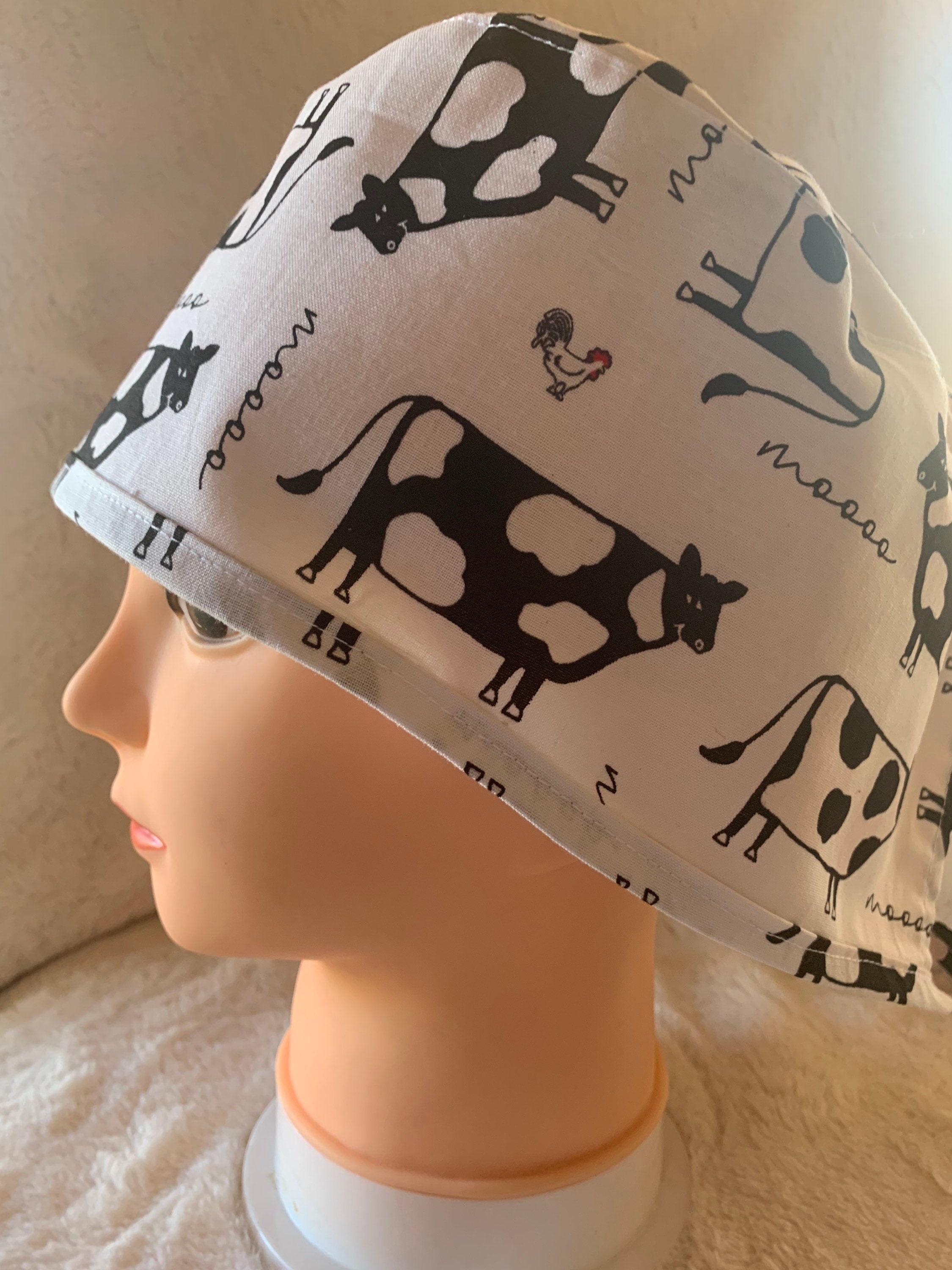 Mooo Cow Scrub Cap Unisex Holsteins - Etsy