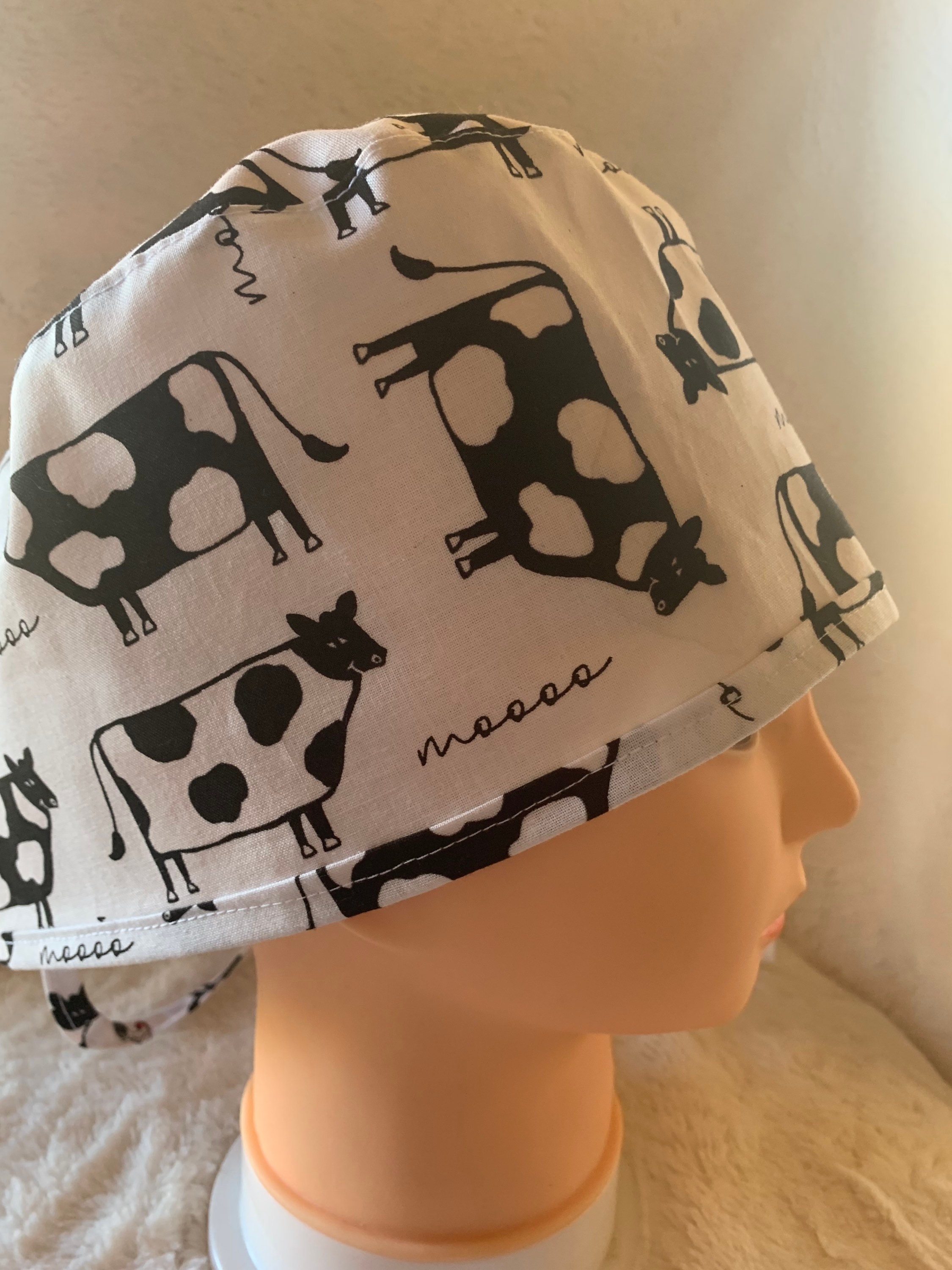 Mooo Cow Scrub Cap Unisex Holsteins - Etsy
