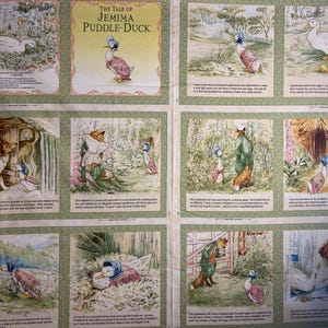 Rare the Tale of Jemima Puddle Duck Fabric Book Panel by Beatrix Potter ...