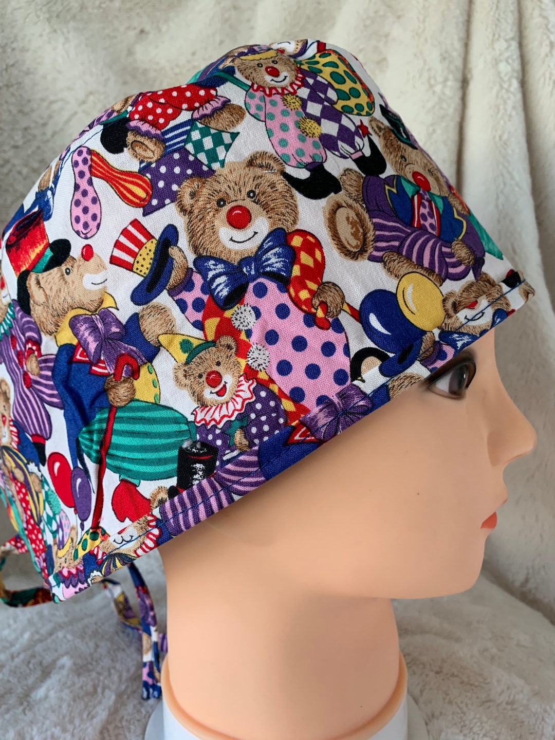 Circus Bears Adult Scrub Cap! Unisex! Balloons! - Etsy