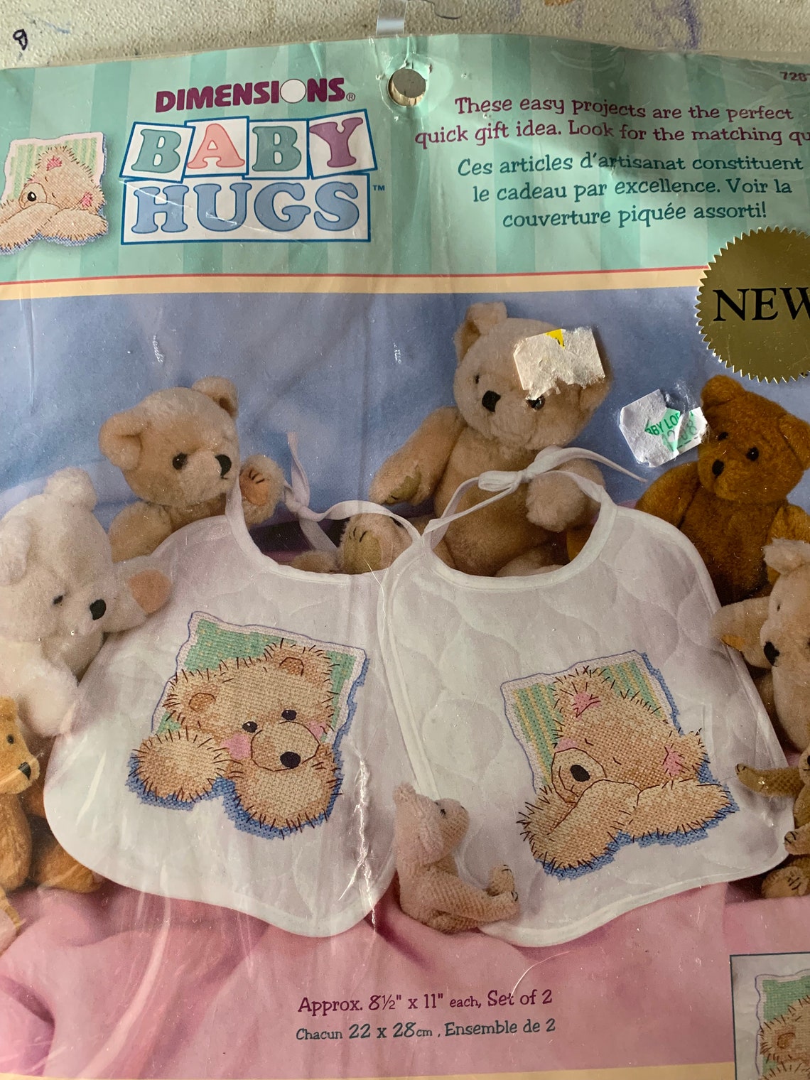 Vintage Bears for Baby Stamped Cross Stitch Bib Kit by Dimensions New ...