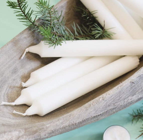 Natural Candle Stearin Candle White Dinner Candle Taper - Etsy