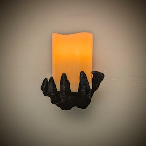 Demon Hands Candle Holder | Wall Mounted | Real Wax LED Candle ...