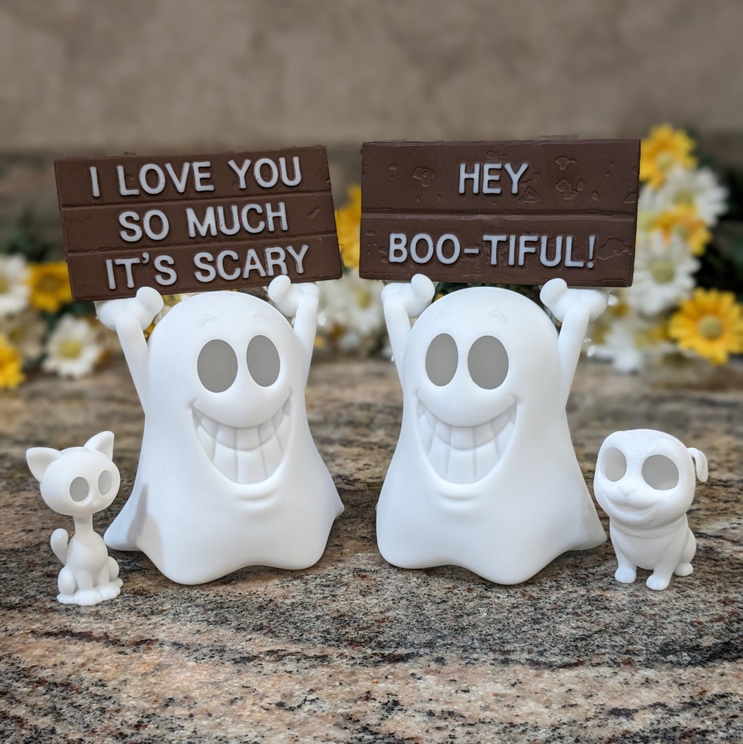 Personalized Ghost and Sign With Choice of Friendly Pets, Ghost Cat ...