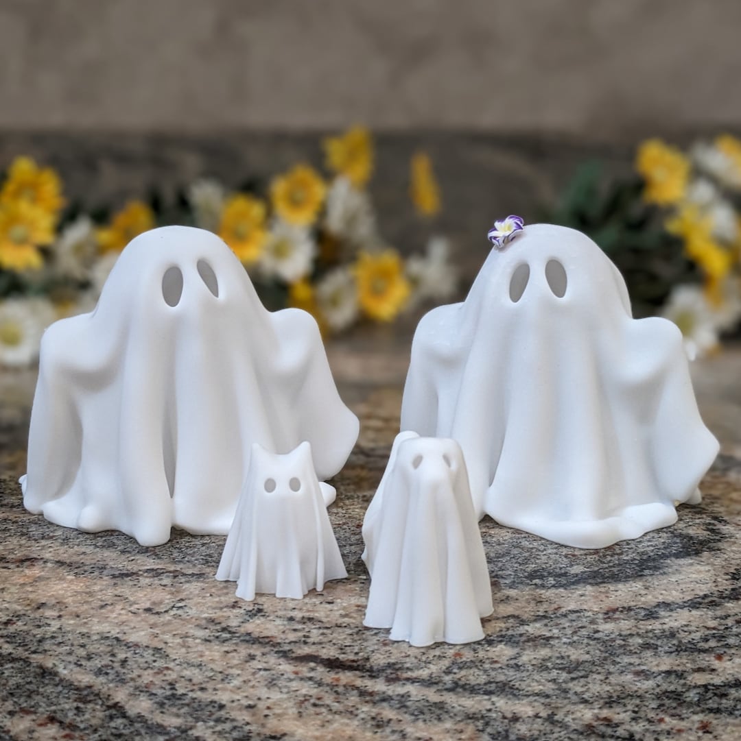 Cute Halloween Ghost, Horned Ghost or Flower Ghost And/or Friendly Pets ...